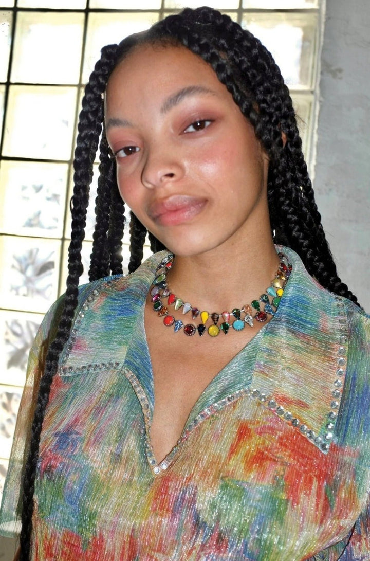 Aurora Fang Layering Choker in Silver - Stylish & Modern – mia vesper