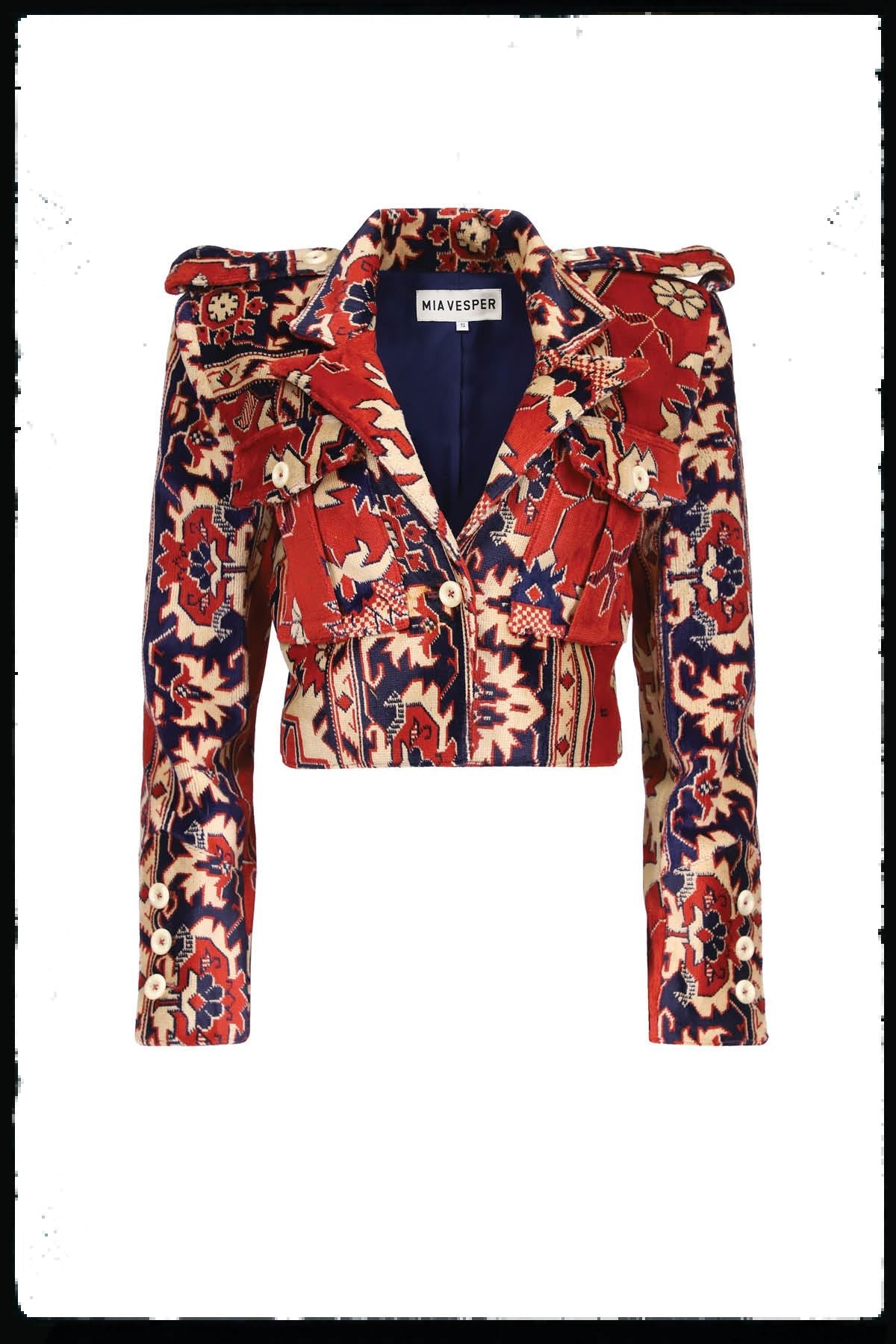 Vintage Tapestry Coat of Arms Military Jacket – mia vesper